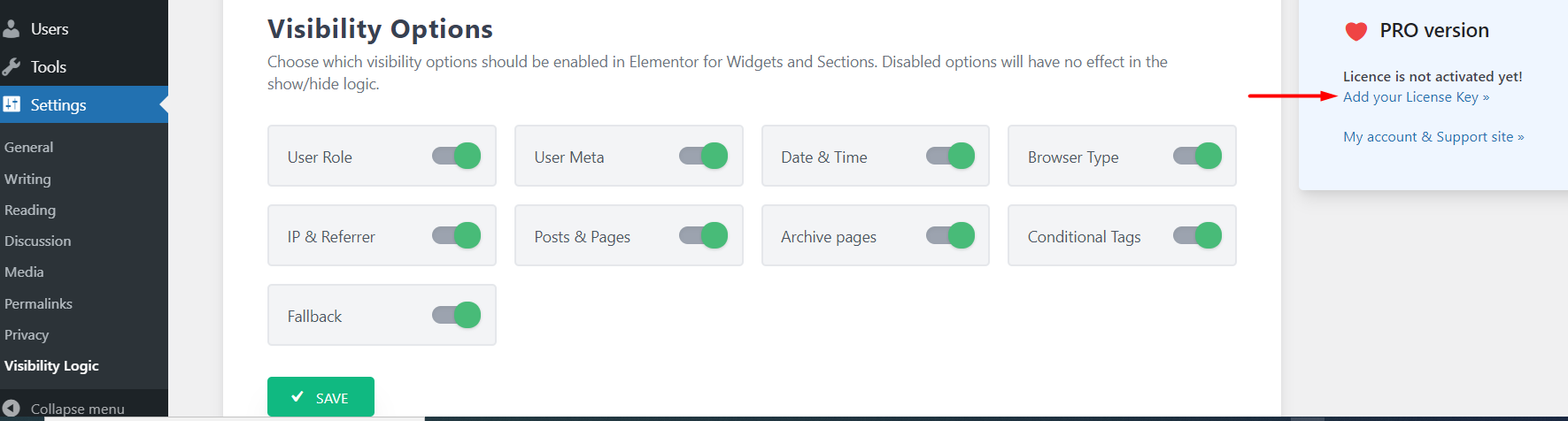 Installing Visibility Logic for Elementor - StaxWP