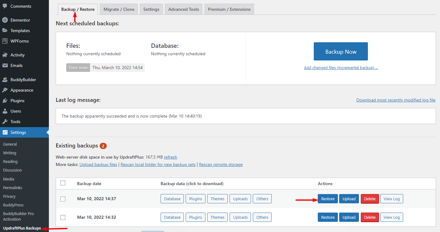 How to Create and restore Backups to your Website - StaxWP