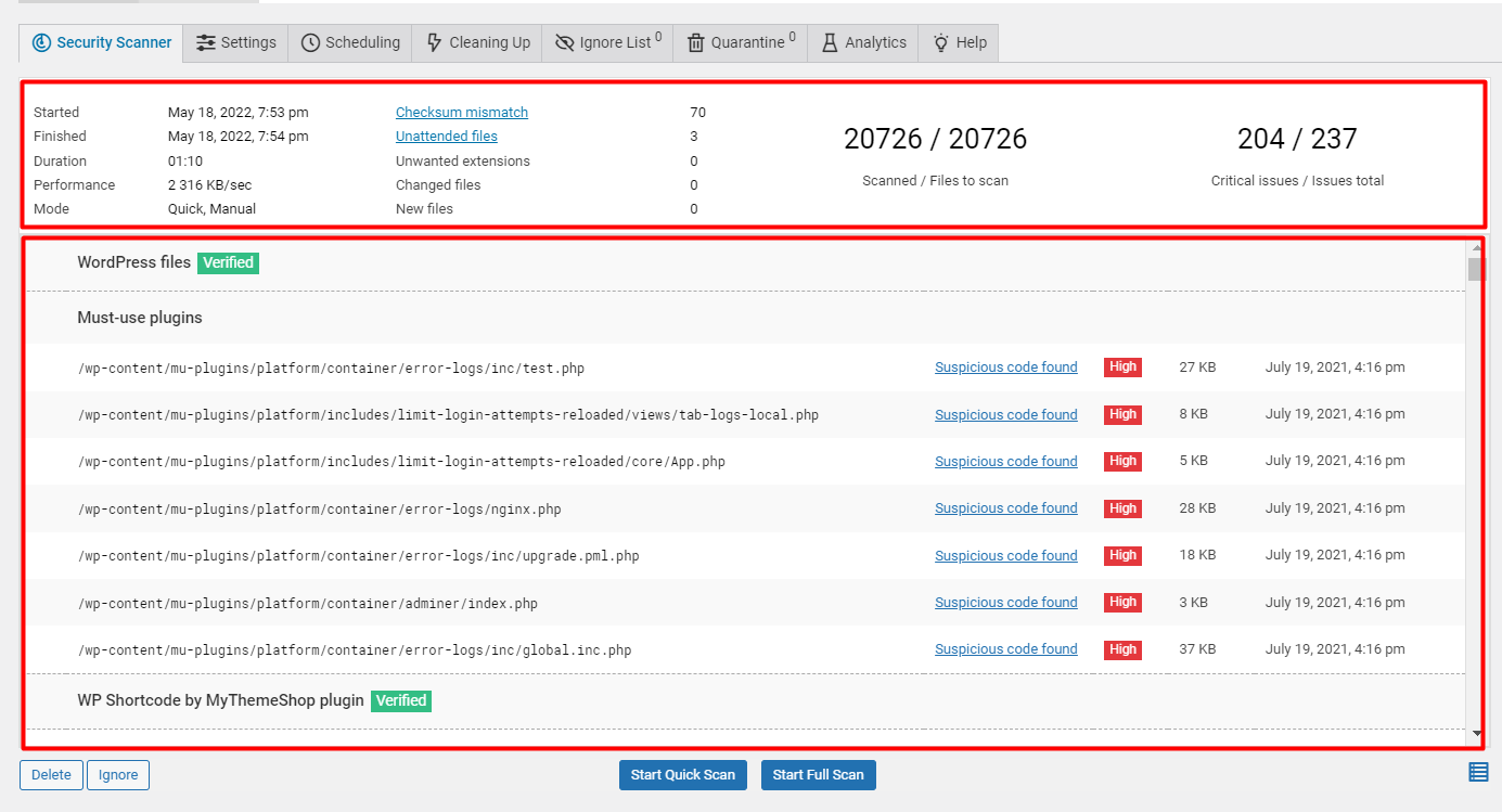 How to Easily Scan for Malware in WordPress - StaxWP